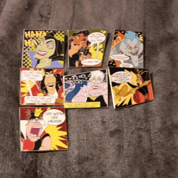 Disney | Other | Disney Villains Comic Style Pin Set Multicolor | Poshmark